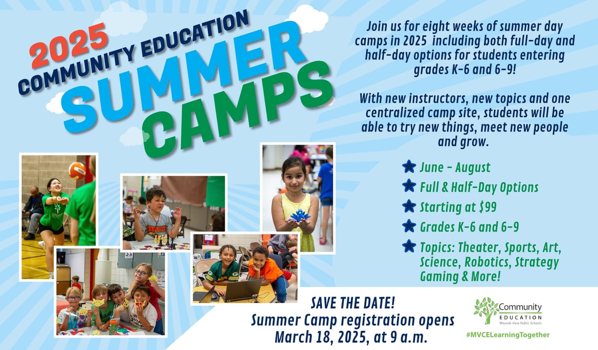 Youth Activities (K-12 grade) / Summer Camps & Activities - Mounds View ...
