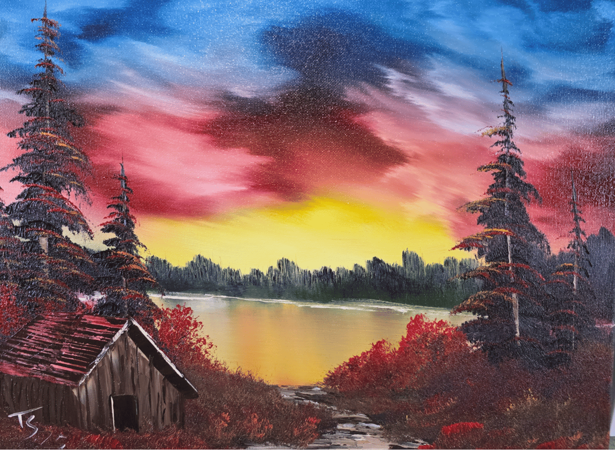 Learn to Paint Like Bob Ross (Red Sunset) - The War Memorial